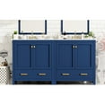60" Bathroom Vanity with Blue Finish | Separate Double Vanities ...
