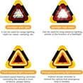 3-in-1 Solar/USB-Rechargeable LED Emergency Warning Triangle with ...