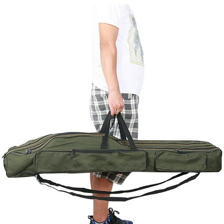 2 Layer Folding Fishing Tackle Bag Rod Carry Case Fishing Fishing Rod ...