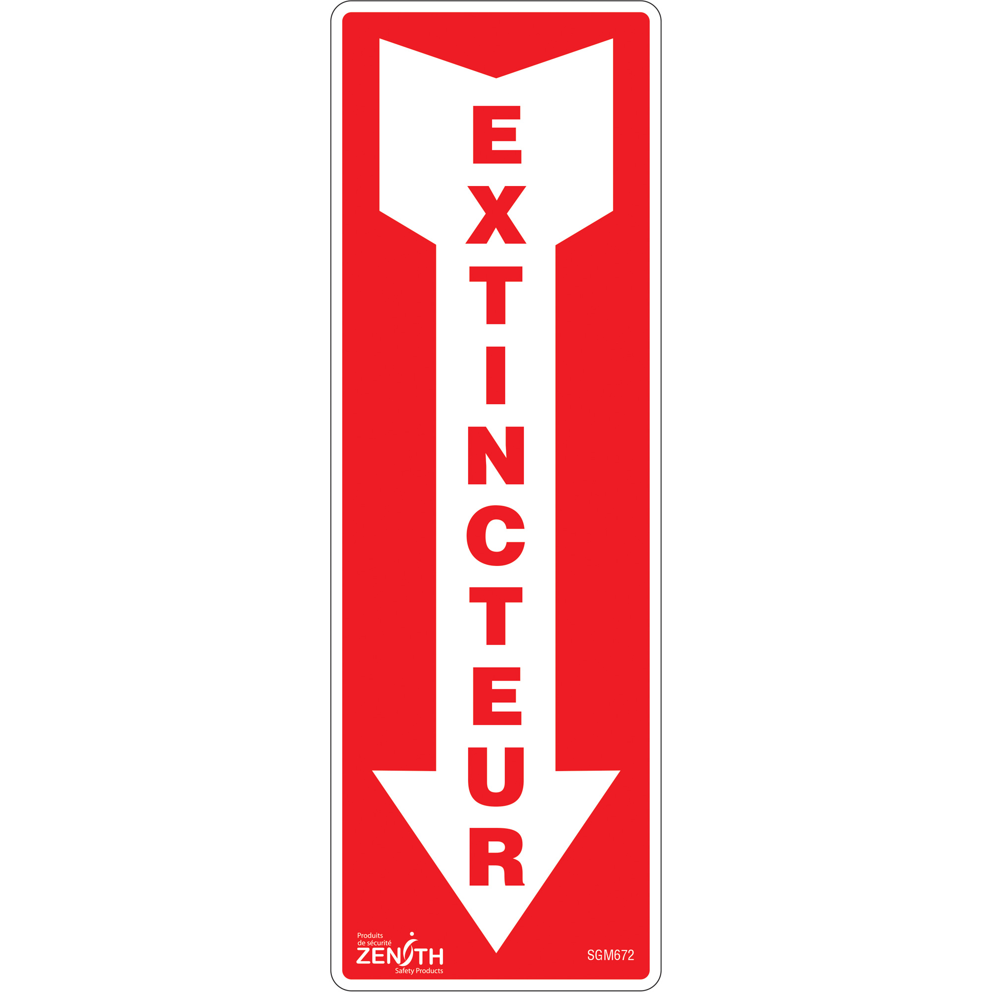 Extincteur Arrow Sign, 12" x 4", Vinyl, French with Pictogram | Walmart ...