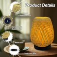 Boho Woven Nightstand Table Lamp - Bamboo 3 Color Temperature Handmade ...