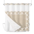 Art Frame No Hook Shower Curtain with Snap in Liner, Geometric White ...
