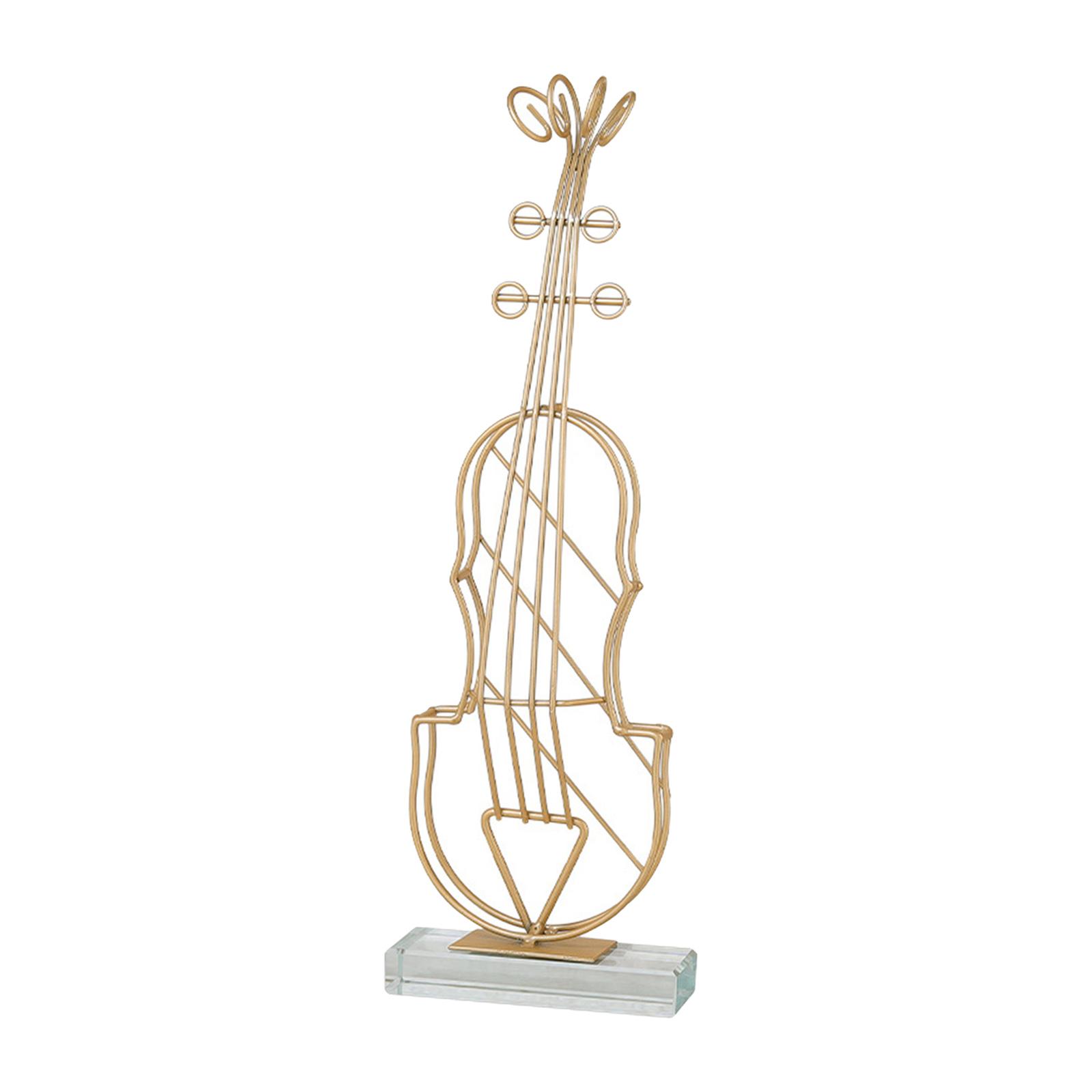 3D Music Instrument Statue Sculpture Figurine Metal with Glass Nordic ...