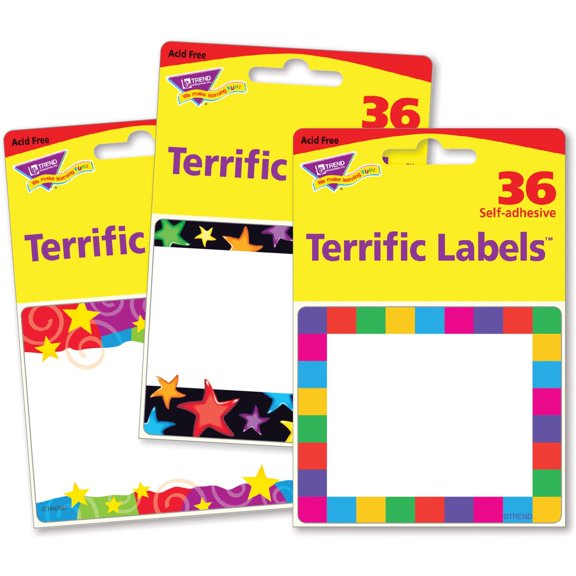 Trend Star Bright Self-adhesive Name Tags - 3" Length x 2.50" Width ...