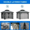 Dextrus 10x10ft Hardtop Aluminum Gazebo with Double Roof, Netting ...