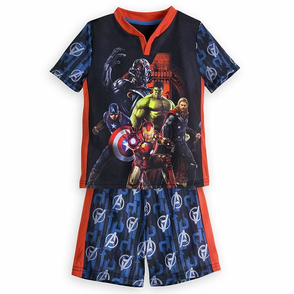 Disney Store Marvel Avengers Boy 2 PC Short Sleeve Pajama Set Size 7/8 ...