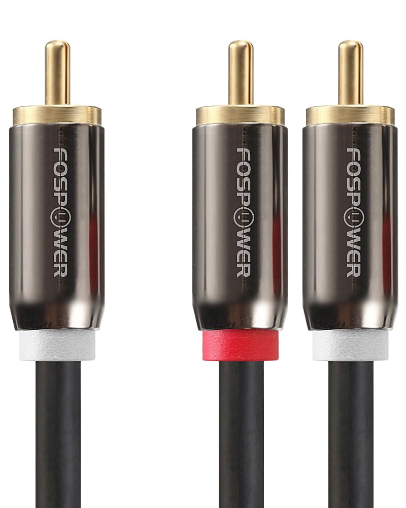 fospower rca y-adapter (3 feet) 1 rca male to 2 rca male audio y ...