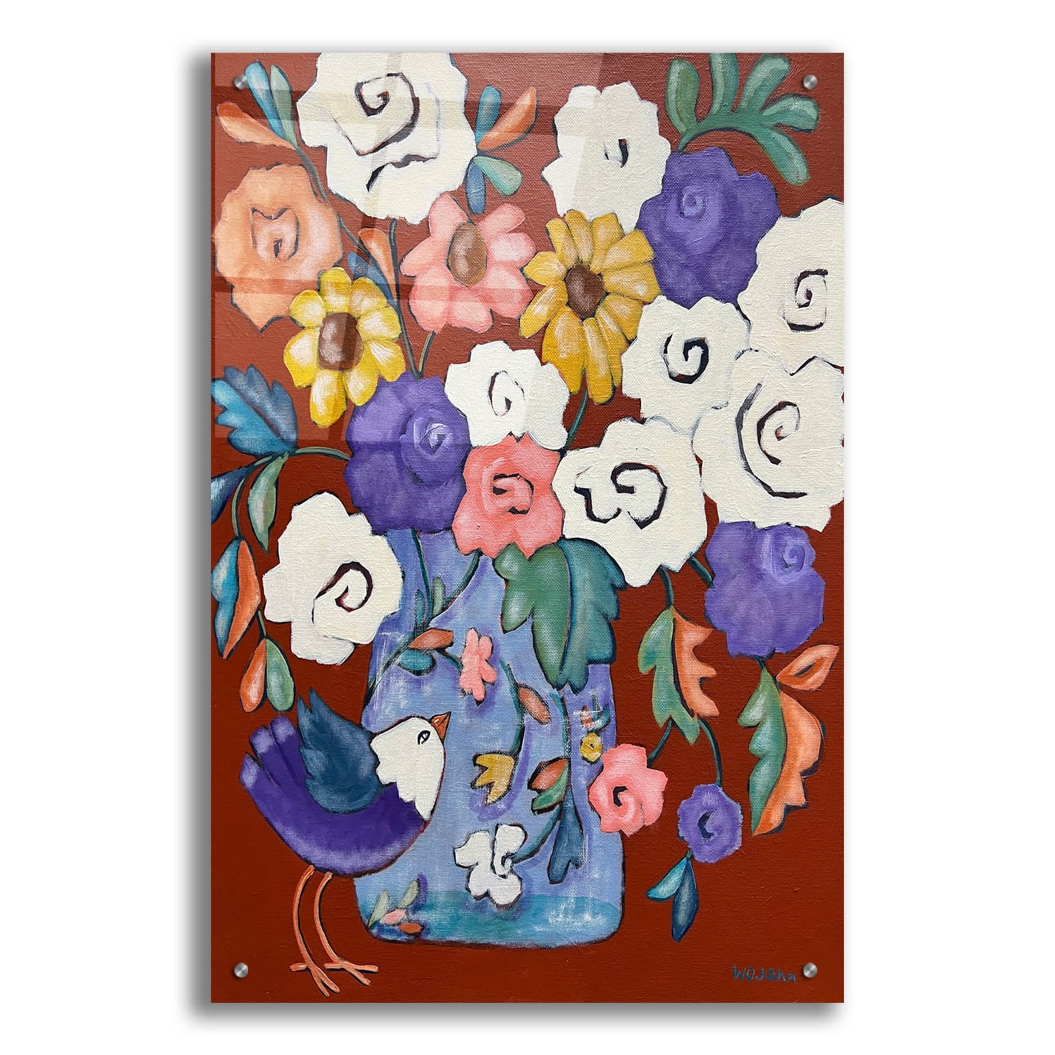 Epic Art 'Brightly' by Holly Wojhan, Acrylic Glass Wall Art, 24"x36 ...