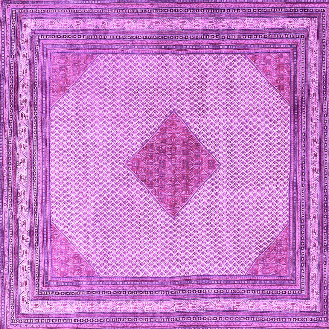 Ahgly Company Indoor Square Persian Purple Traditional Area Rugs, 7 ...