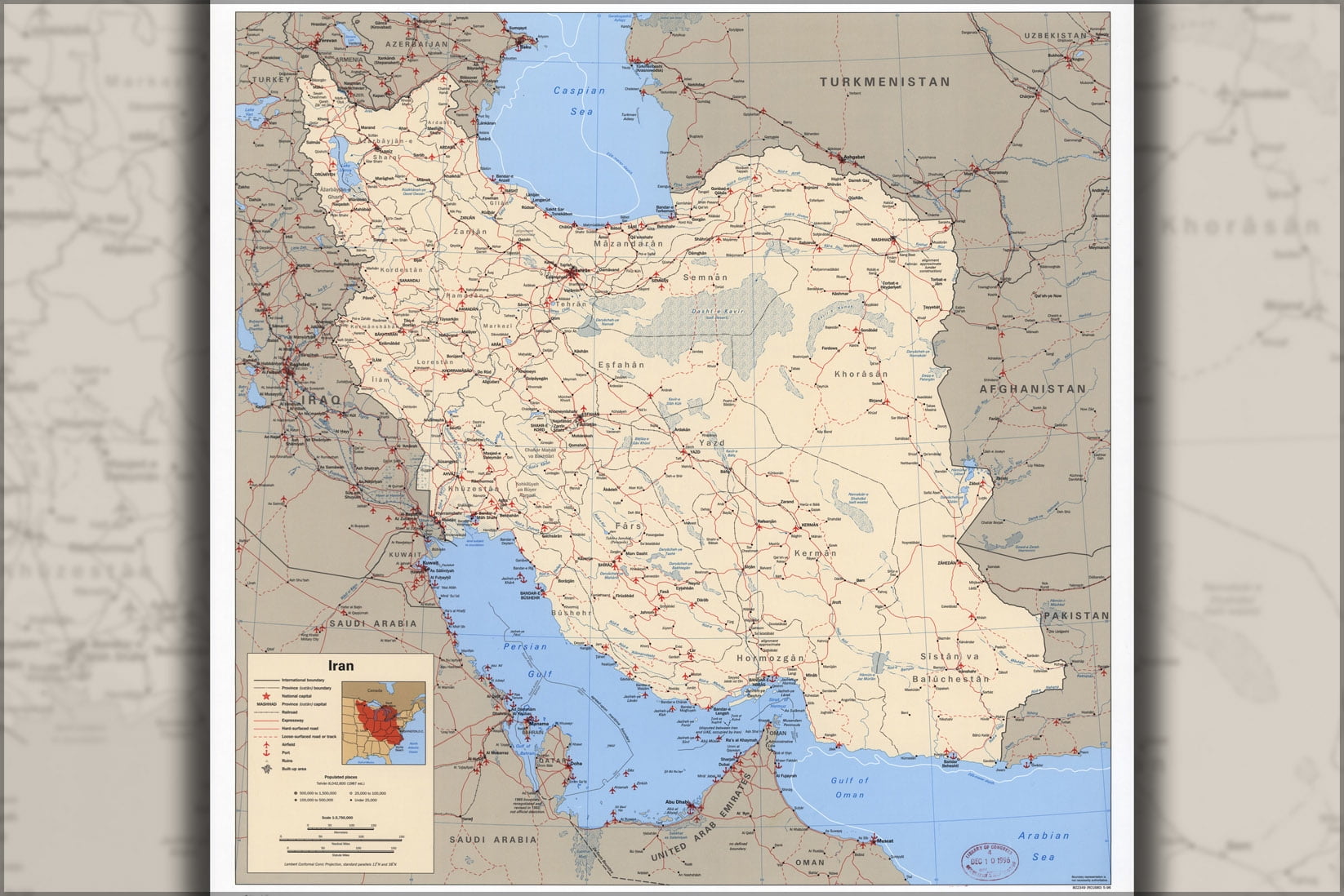 24"x36" Gallery Poster, cia map of iran 1996 p2 - Walmart.com