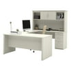 Atlin Designs Modern Wood U-Shaped Computer Desk with Hutch in White ...