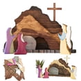 Agiufgs Wooden Easter Story Scene, Layered Wood Craftsmanship with ...