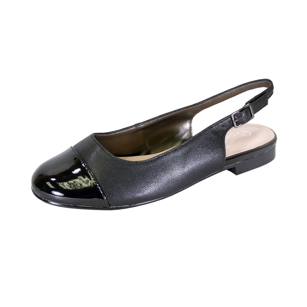 PEERAGE Kennedy Women Wide Width Adjustable Slingback Casual Leather ...