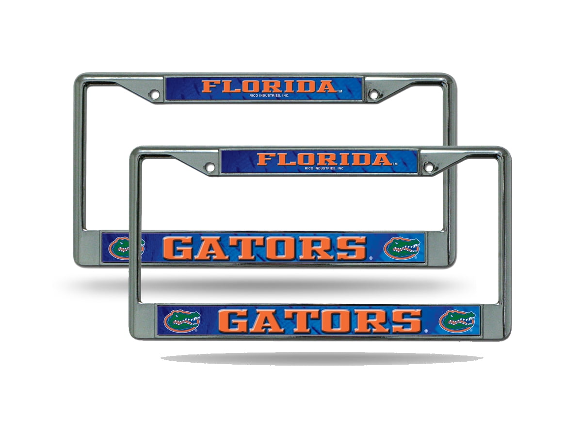 Florida NCAA Gators Chrome Metal License Plate Frame - Set of 2 Frames ...