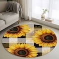 3ft Round Rug Yellow Sunflower Area Rugs for Living Room Bedroom ...
