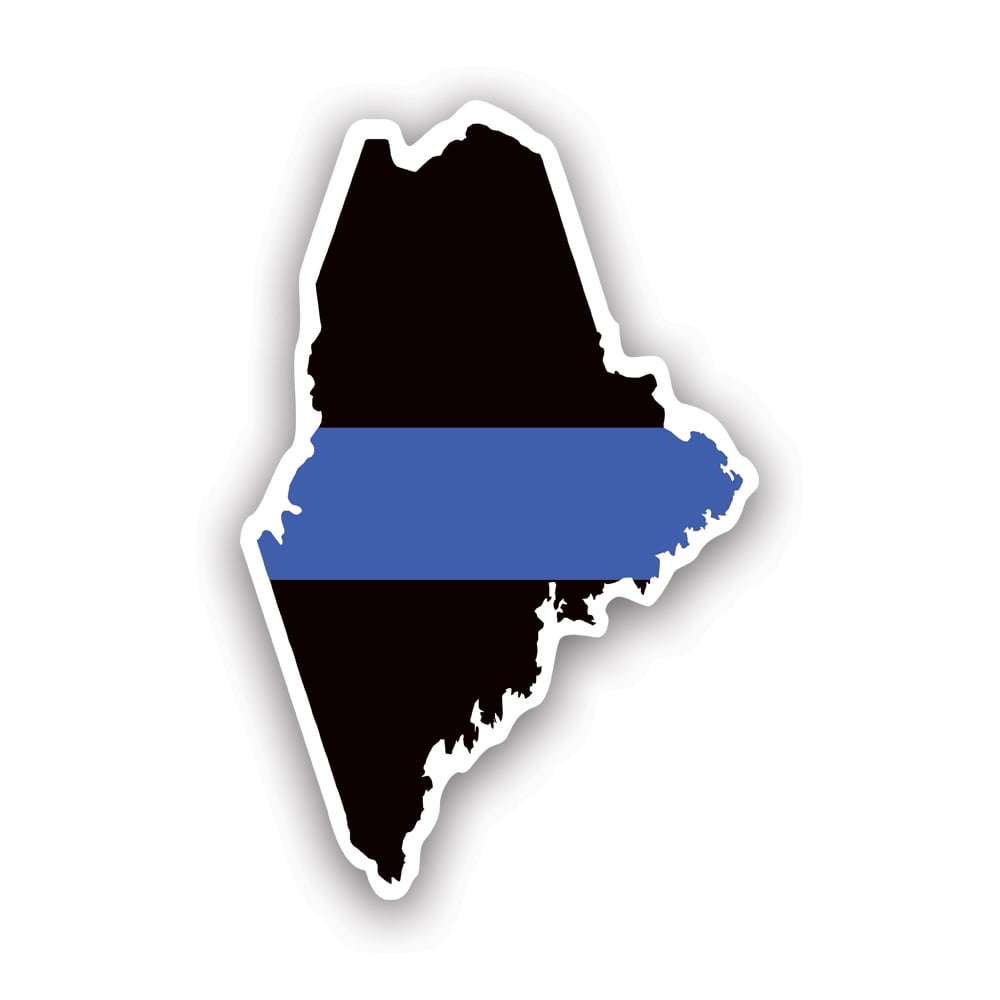 Maine State Shaped The Thin Blue Line Sticker Decal - Self Adhesive ...