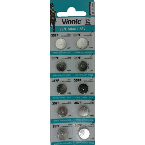 watch battery 1.5V silver oxide 357 SR44 SR44SW 10 pack - Walmart.com ...