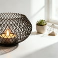 Black Iron Candle Holder Set – Modern Metal Wire Black Candlestick ...
