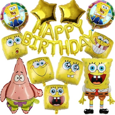 10PCS Sponge Bob Balloons Patrick Shaped Star Character Foil Balloons ...