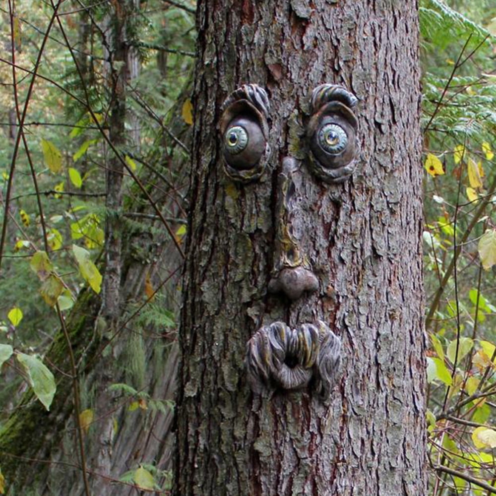 Outdoor Tree Faces Ornament Facial Expressions Tree Bark Ghost Face ...