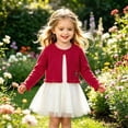 CAUYDY Girls Open Front Shrug Cardigan Kids Children Knit Cute Flower ...