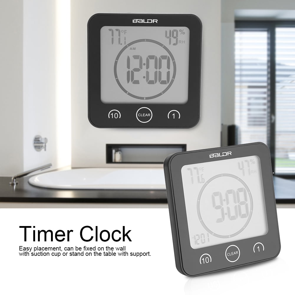 Mgaxyff Timer Clock Digital Timer Clock Waterproof Bathroom Timer Wall