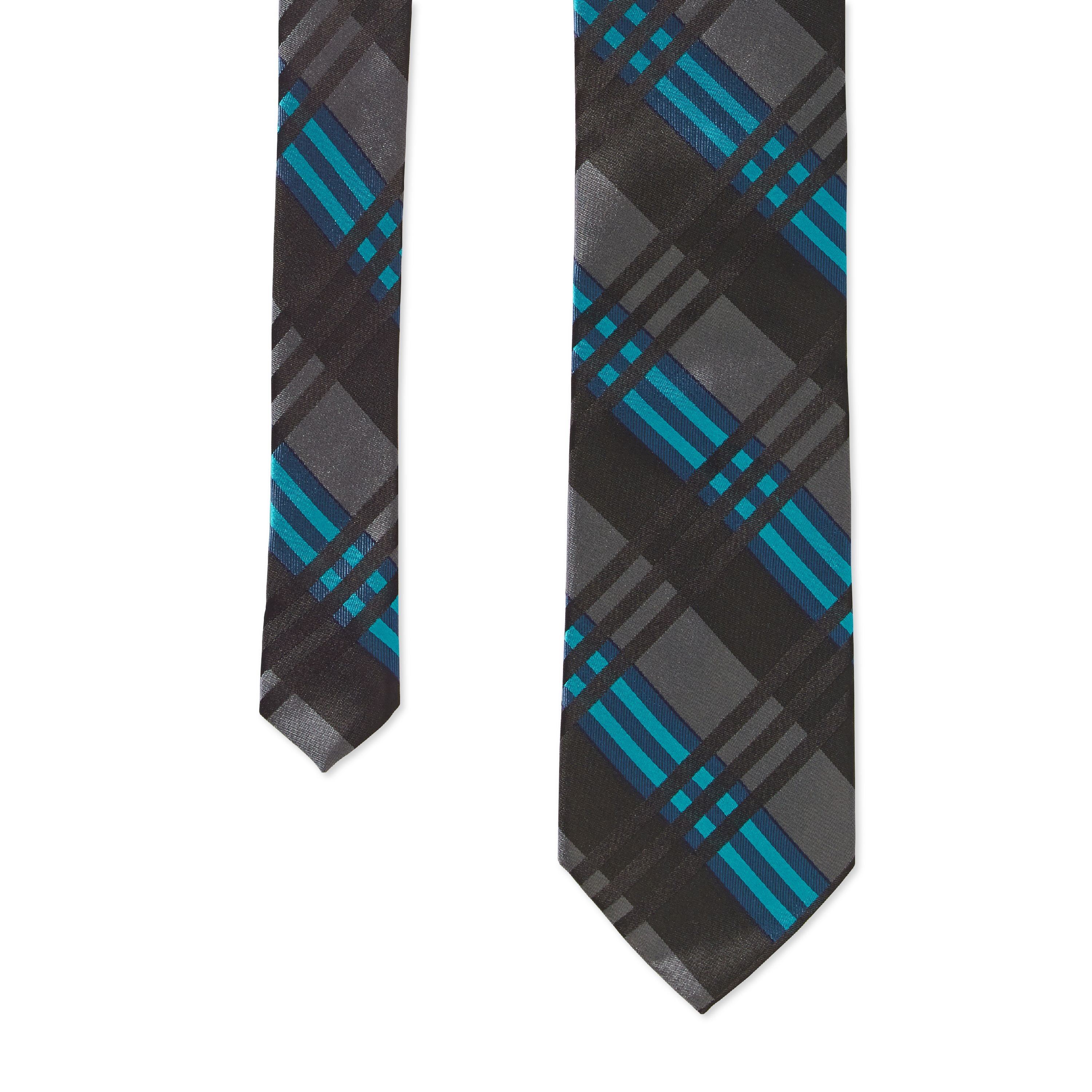 George Teal Modern Plaid Tie - Walmart.com