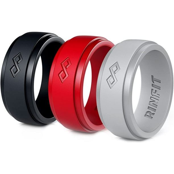 Rinfit Silicone Wedding Ring for Men - Soft Rubber Wedding Band ...