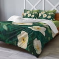 4 Piece Duvet Cover Set Cal king, White Wildflowers Oil Painting Art ...