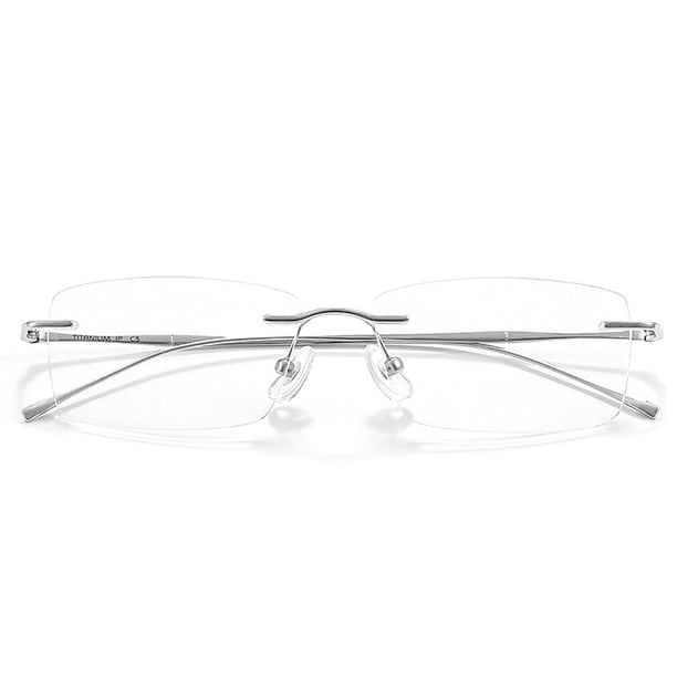 Borderless glasses women men fashion blue light blocking glasses ...
