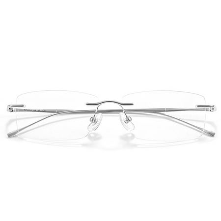 Borderless glasses women men fashion blue light blocking glasses ...