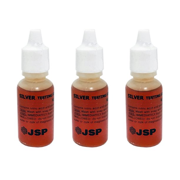 3 Bottles Silver Test Acid Testing Sterling Jewelry Solution Liquid ...