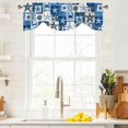 Blue Coastal Tie Up Valance Curtains Summer Ocean Shell Crab Ocean ...