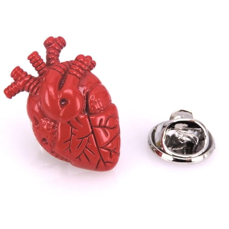 weekgood Anatomical Heart Brooch Horror Lapel Pin Realistic Anatomy ...