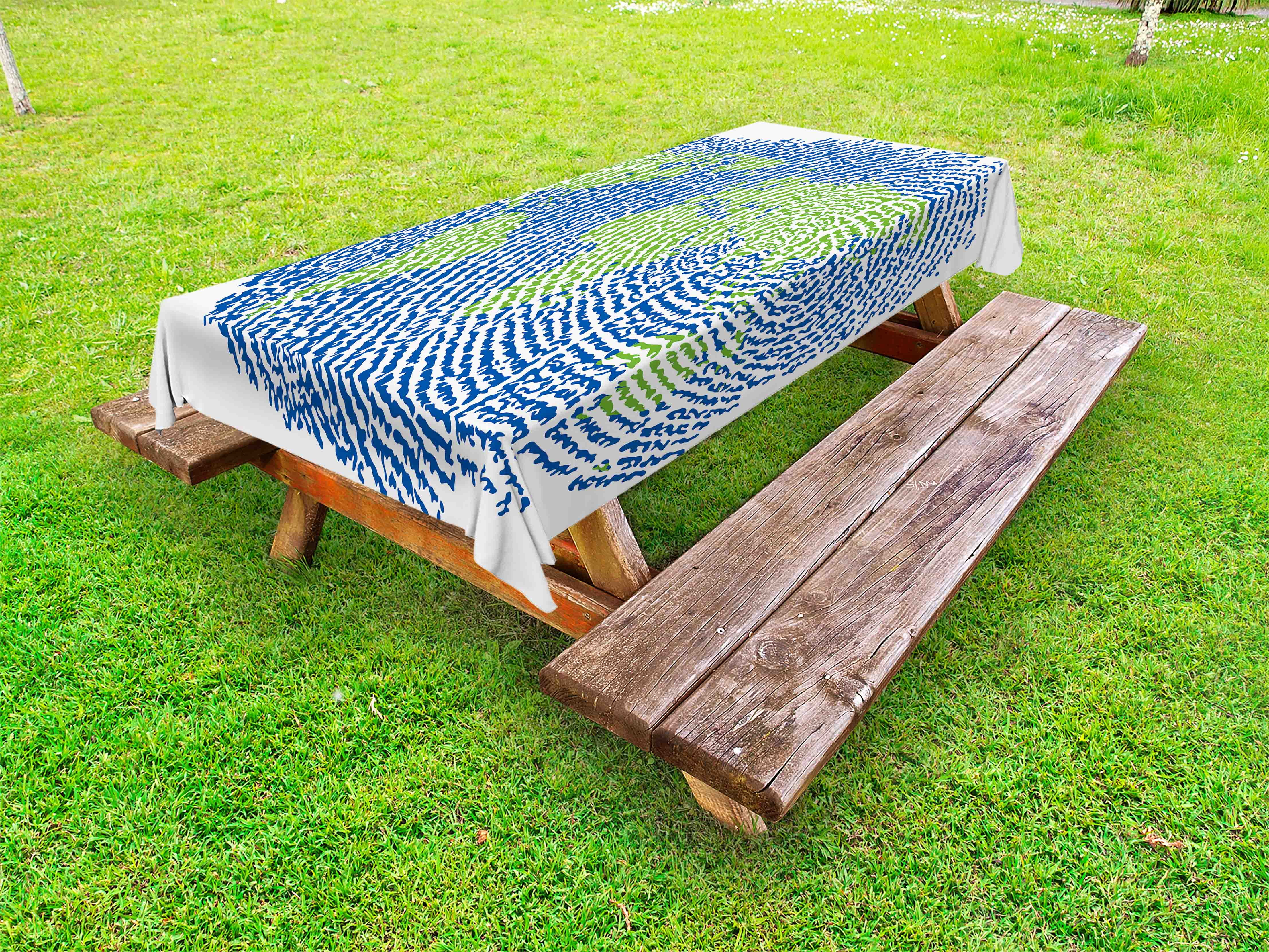 World Map Outdoor Tablecloth Map Of The World Fingerprint Style