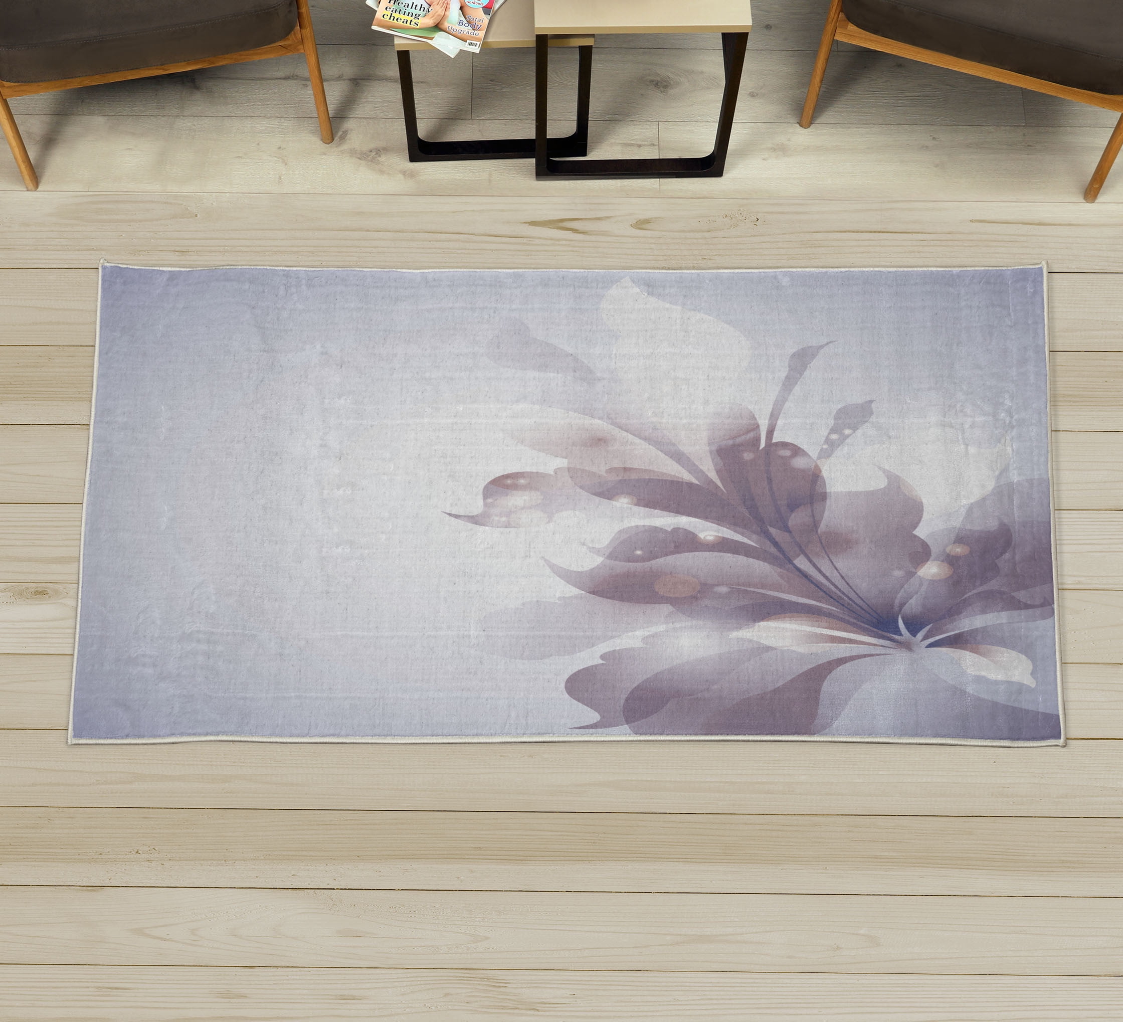 Abstract Decorative Rug, Color Gradient Effect Isolated Flower Petal ...