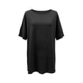 Angala Ladies Top Crew Neck Short Sleeve Solid Color Blouse Summer ...