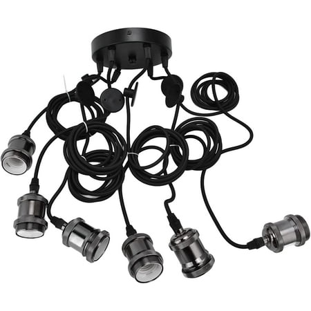 6 Arms Ajustable DIY Ceiling Spider Lamp Holder Retro Beautifully ...