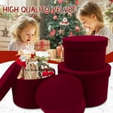 Walmart Large to Small Round Velvet Gift Boxes Set of 4, Red, Perfect ...