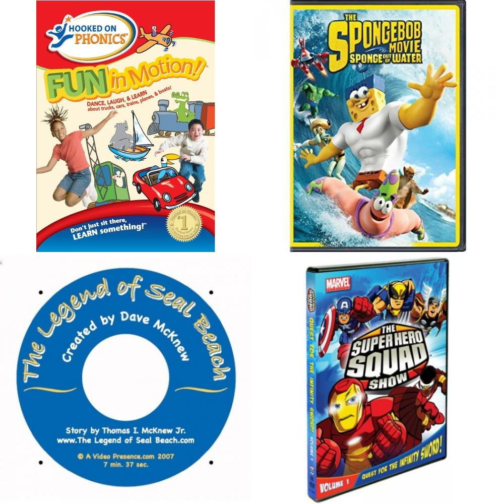 Children's 4 Pack DVD Bundle: Hooked on Phonics: Fun in Motion ...