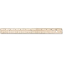 Three-Hole Punched Wood Ruler English And Metric With Metal Edge, 12 ...