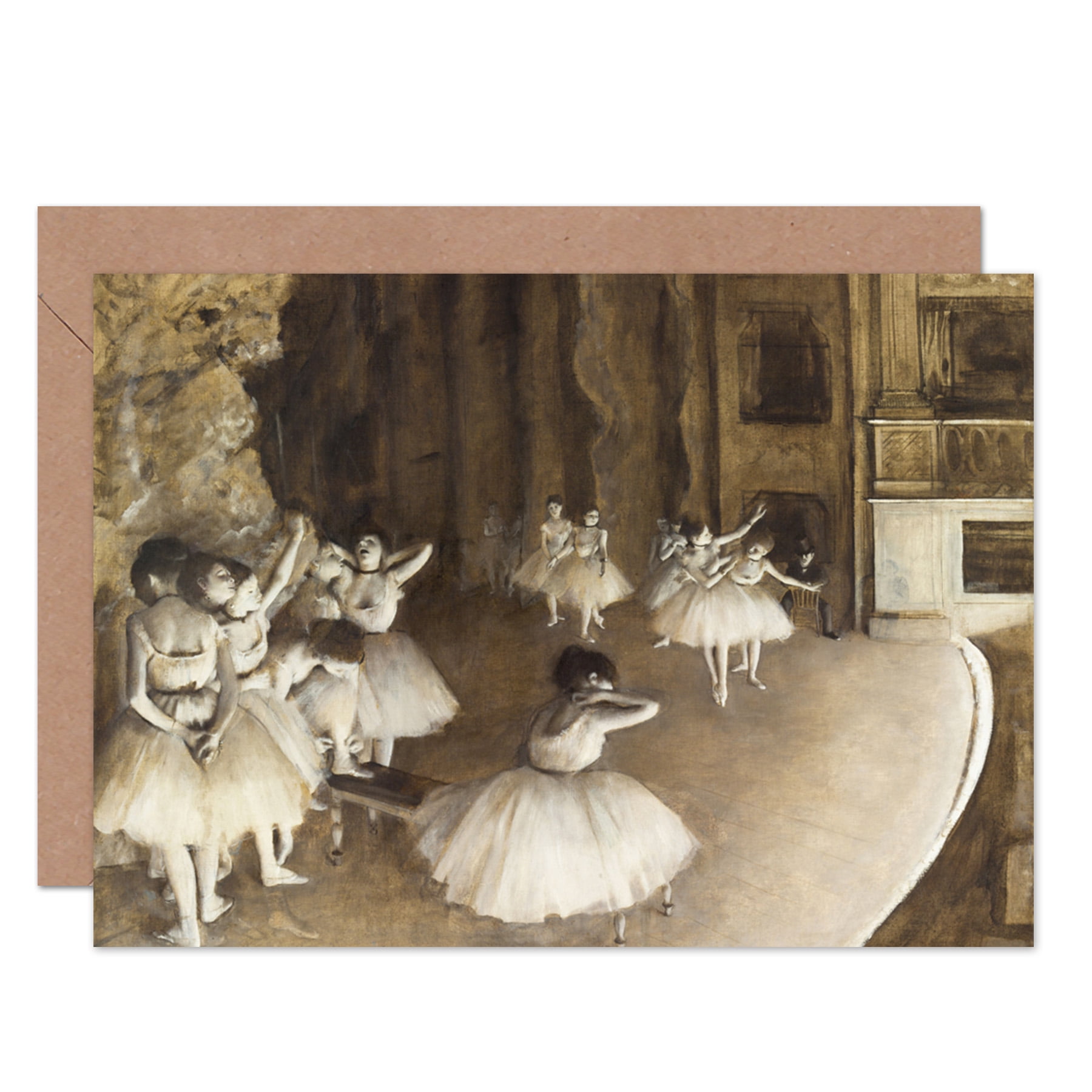 Edgar Degas Ballet Rehearsal On Stage Fine Art Greetings Card Plus ...