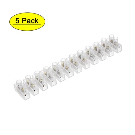 Terminal Block , 6A 12 Position Dual Row Type H Wire Connector Screw ...