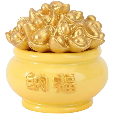 Feng Shui Golden Treasure Basin Ingot Yuan Bao Wealth Porsperity ...