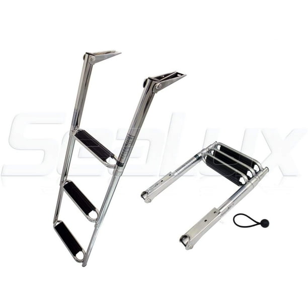 Sealux Marine Ergonomic Oval Tubing 3 Step Drop Down Boarding Ladder