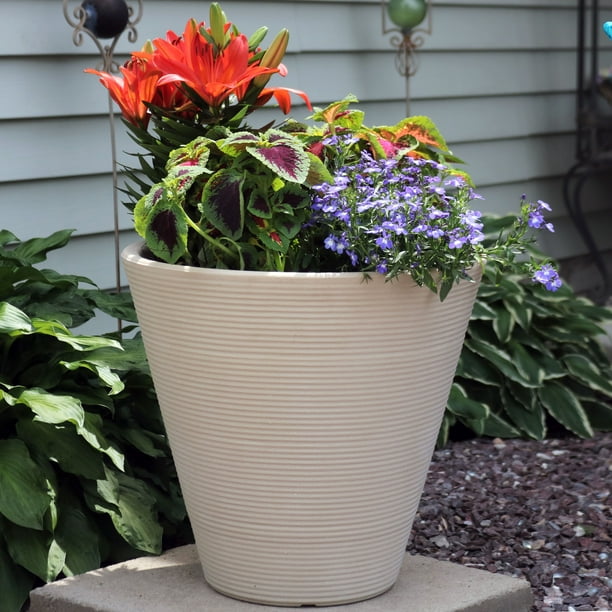 Sunnydaze Walter Outdoor Double-walled Flower Pot Planter - Beige - 16 ... Sunnydaze Walter Outdoor Double-walled Flower Pot Planter - Beige - 16 ...