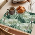 Botanical Cotton Linen Placemats Set of 4, Spring Watercolor Green ...