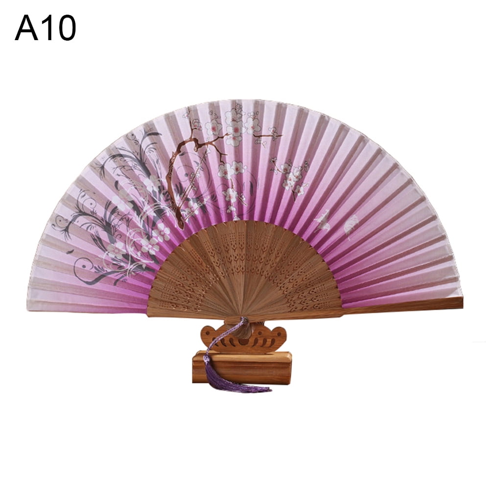 Handheld Fans, Silk Folding Fans with Bamboo Frames for Dancing Cosplay ...