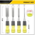 4 count Chisel Set for Woodworking. CR-V Beveled Edge with Safety Caps ...
