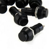 5x Black Push Button ON/OFF Bolt-On Switch Latching Round Circle Car DC ...